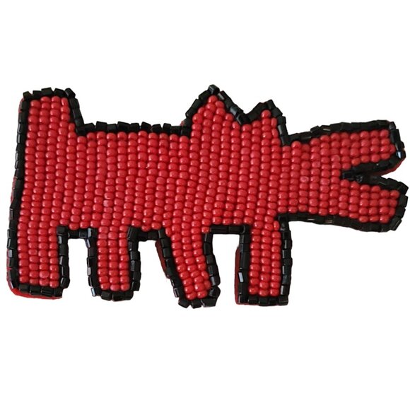 Unbranded | Jewelry | Red Black Glass Bead Keith Harings Iconic Barking ...